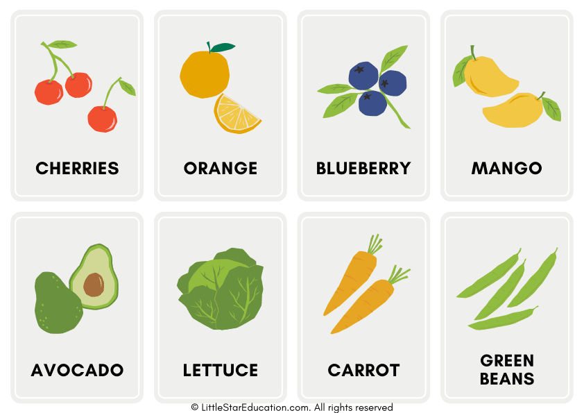 Fruits and Vegetables Flashcards