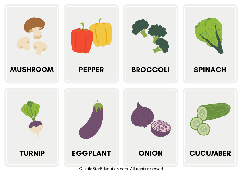 Fruits and Vegetables Flashcards