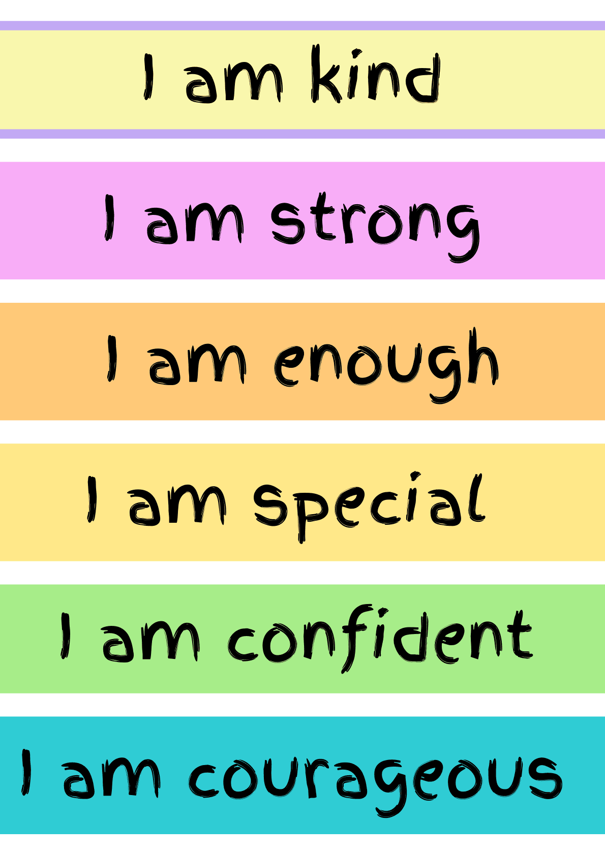 Positive Affirmations Pastel Poster
