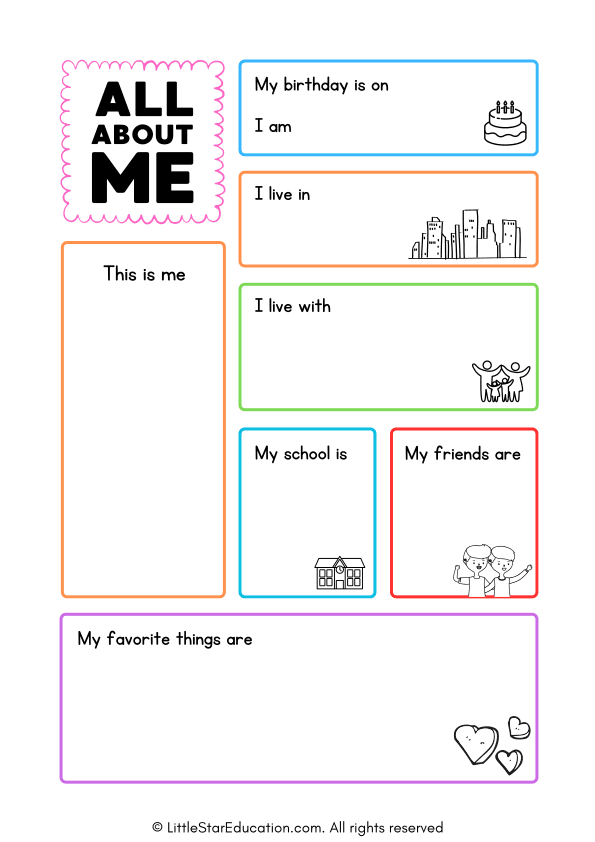 All About Me Worksheet