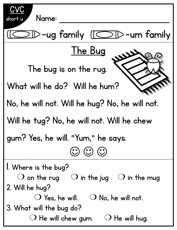 CVC Fluency Worksheet: 'ug' & 'um' Family