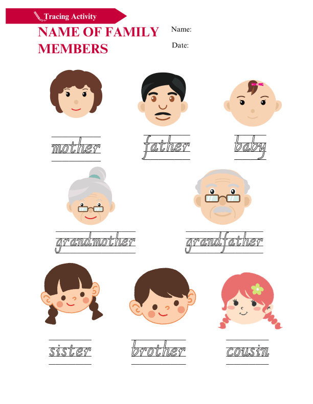 English Name of Family Members Tracing