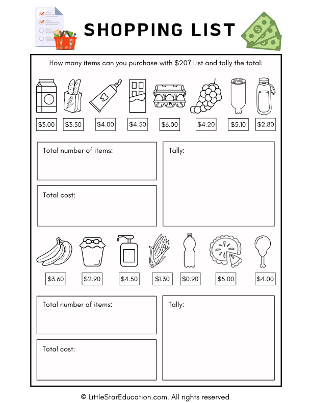 Grade 1 Maths Money Addition Worksheet