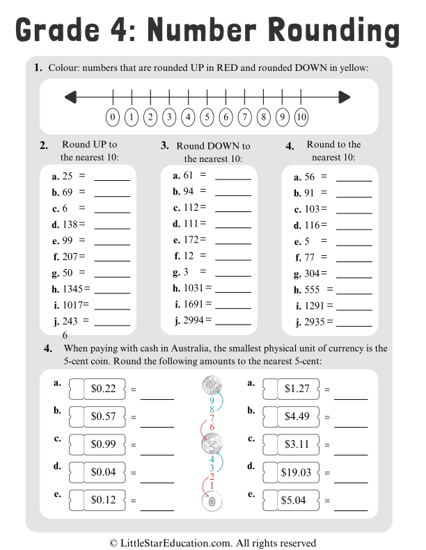 Grade 4 Maths Rounding Worksheet
