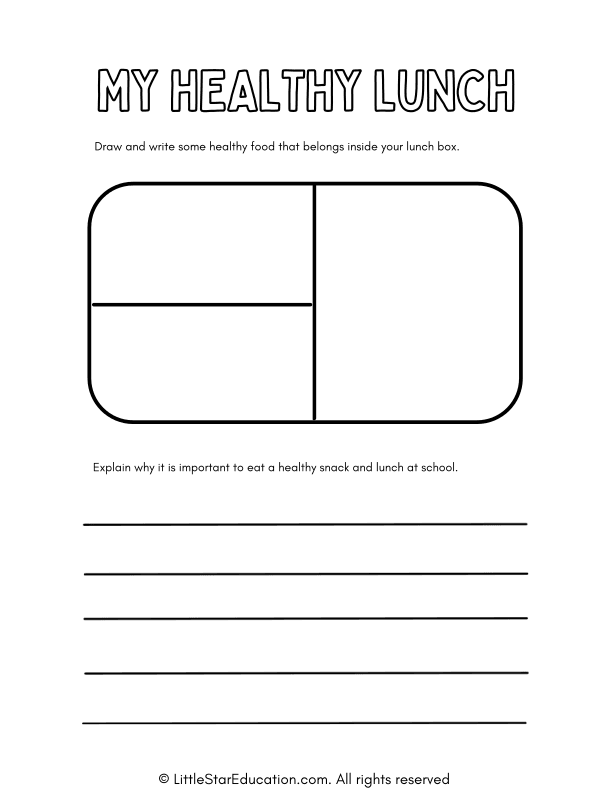 Healthy Lunch Educational Worksheet