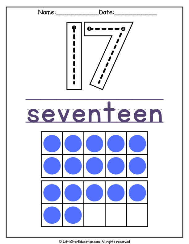 Number 17 Tracing and Counting