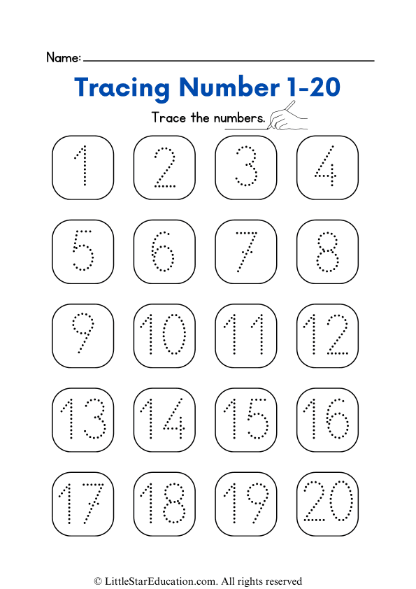 Tracing Numbers Mathematics Worksheet